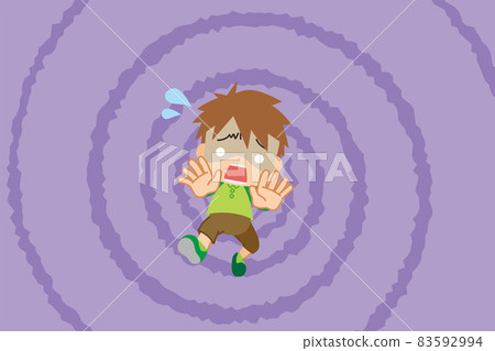 Illustration of a cute little boy falling into... - Stock Illustration ...
