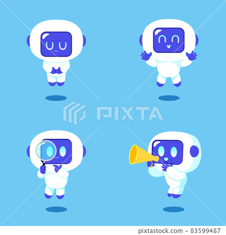 artificial intelligence android robot character... - Stock Illustration ...