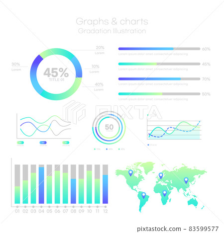 infographics graph, chart, diagram set in... - Stock Illustration ...