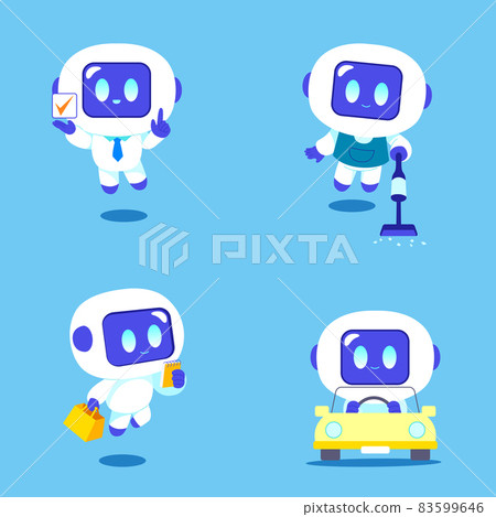 artificial intelligence android robot character... - Stock Illustration ...