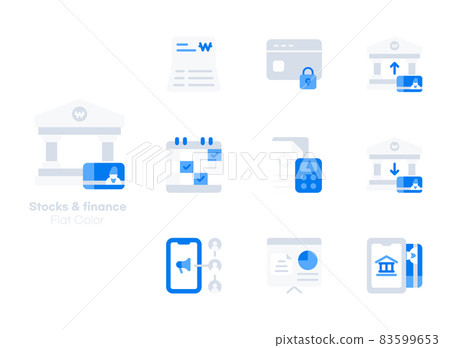 stock market and finance icon set - Stock Illustration [83599653] - PIXTA