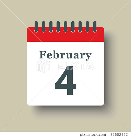 Icon day date 4 February, template calendar page - Stock Illustration ...