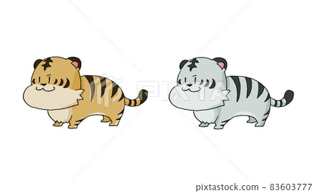Deformed illustration of a cute tiger - Stock Illustration [83603777 ...