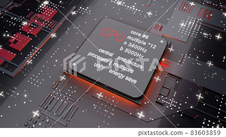 Abstract CPU with glow from below - Stock Illustration [83603859] - PIXTA