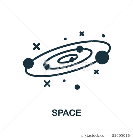 Space icon. Monochrome sign from space...-插圖素材 [83605016] - PIXTA圖庫