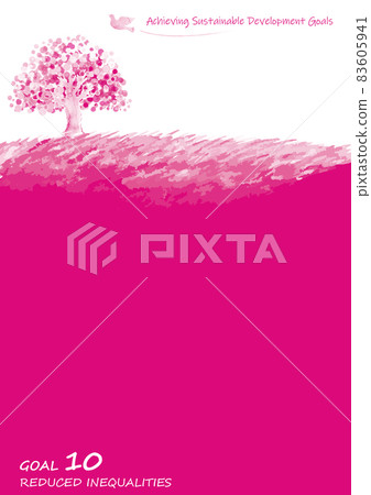 SDGs Goal 10 Image Trees, Pigeons and Meadow... - Stock Illustration ...