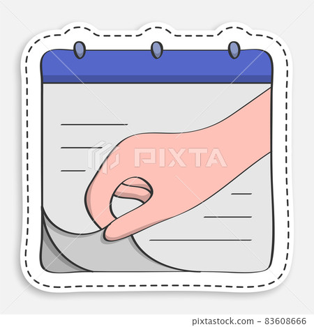 cartoon icon of doodle Hand tearing sheet of... - Stock Illustration ...