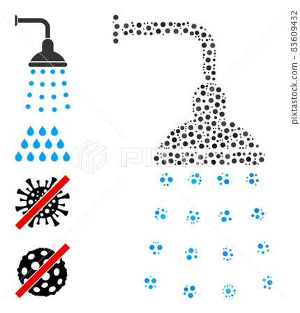 Dotted Shower Composition of Round Dots with...-插圖素材 [83609432] - PIXTA圖庫
