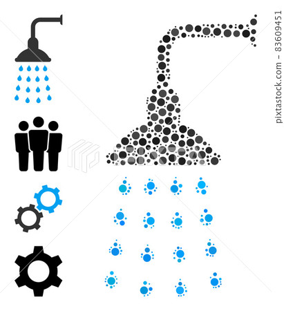 Dotted Shower Collage of Rounded Dots with... - Stock Illustration ...