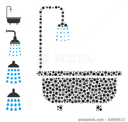 Dotted Shower Bath Mosaic of Rounded Dots and... - Stock Illustration ...