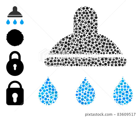 Dotted Shower Collage of Round Dots with... - Stock Illustration ...