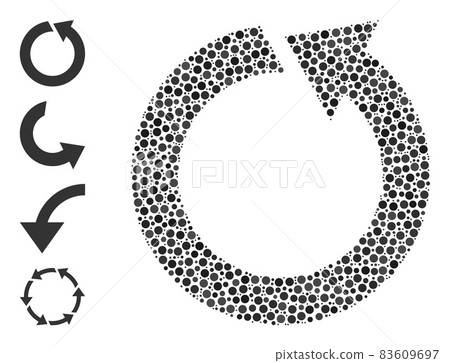 Dotted Rotate Ccw Composition of Circles with... - Stock Illustration ...