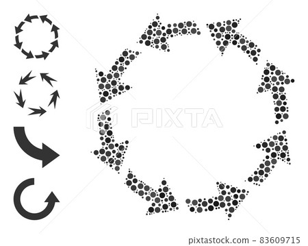 Dotted Rotate Ccw Composition of Circles and... - Stock Illustration ...