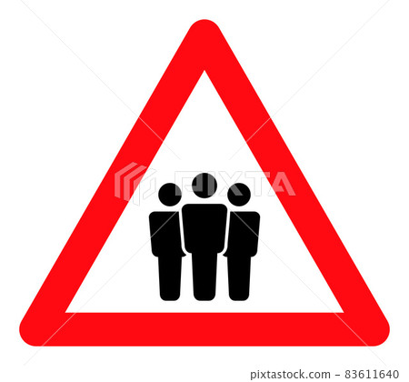 People Warning - Raster Icon Illustration - Stock Illustration ...