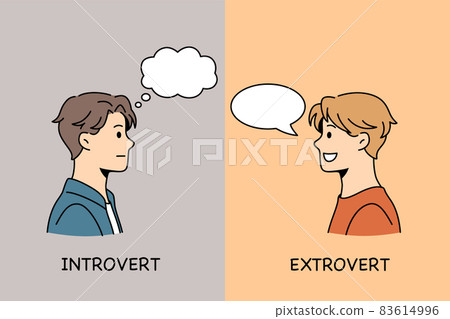 Being introvert or extravert concept - Stock Illustration [83614996 ...