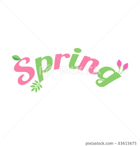 Simple and flat Spring logo - Stock Illustration [83615675] - PIXTA