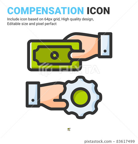 Compensation icon vector with outline color... - Stock Illustration ...