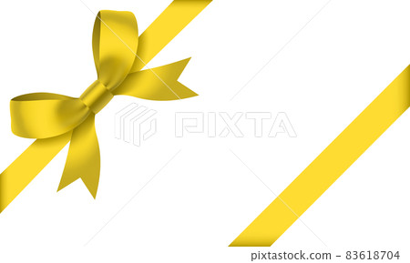 Ribbon gift yellow luxury decoration gift material - Stock Illustration ...
