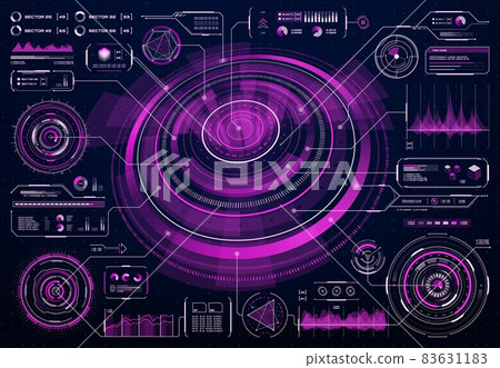 HUD futuristic purple user screen interface,... - Stock Illustration ...