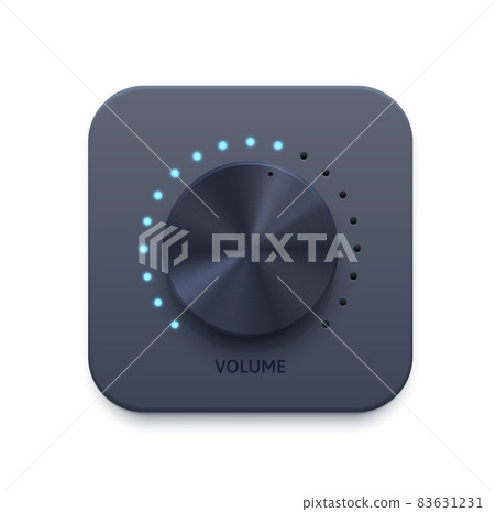 Music sound volume knob button vector icon.... - Stock Illustration ...