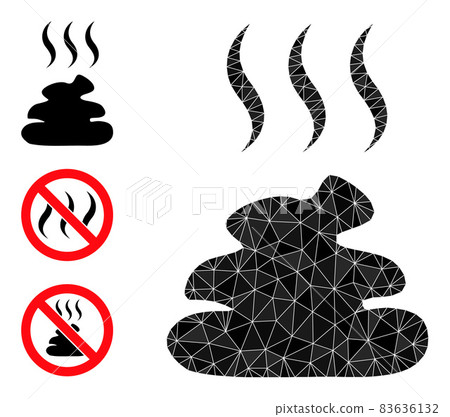 Vector Triangle Filled Shit Smell Icon and... - Stock Illustration ...