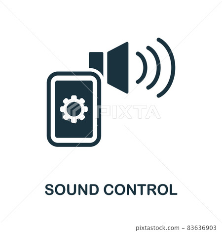 Sound Control icon. Monochrome sign from... - Stock Illustration ...