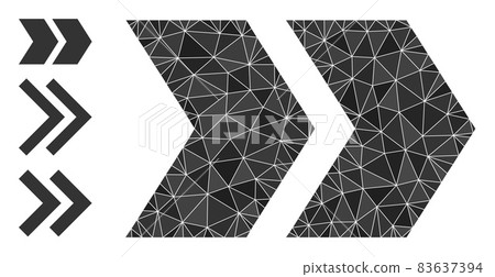 Vector Lowpoly Shift Right Icon and Bonus Icons - Stock Illustration ...