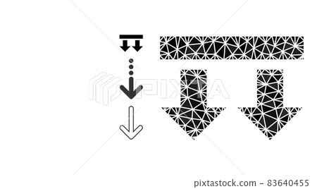 Vector Polygonal Bring Down Icon with Other Icons - Stock Illustration ...