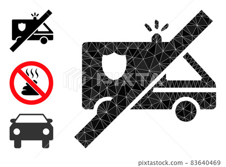 Vector Lowpoly No Police Car Icon and Similar... - Stock Illustration ...