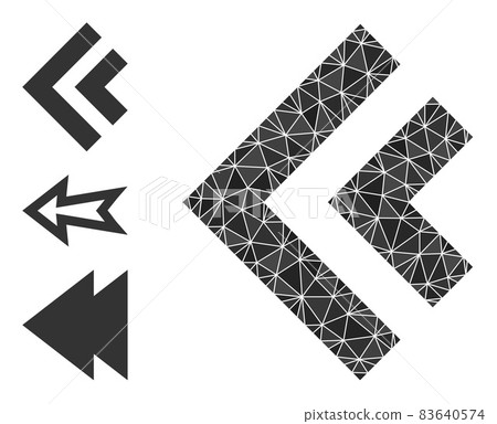 Vector Lowpoly Shift Left Icon and Bonus Icons - Stock Illustration ...
