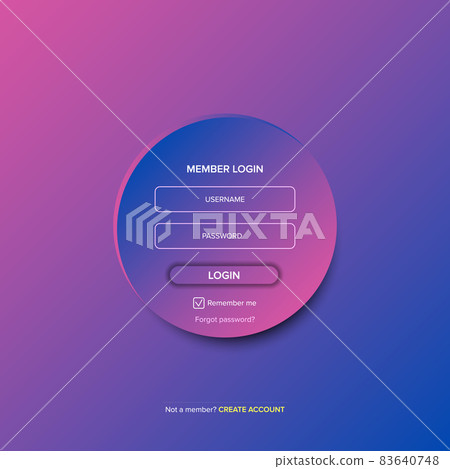 Login form web page design template or mock up.... - Stock Illustration [83640748] - PIXTA