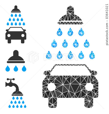 Vector Lowpoly Car Shower Icon and Other Icons - Stock Illustration ...