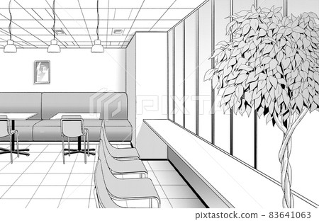 Cartoon style pen drawing illustration office... - Stock Illustration ...