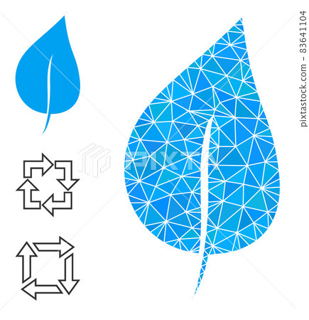 Vector Triangle Filled Plant Leaf Icon and... - Stock Illustration ...