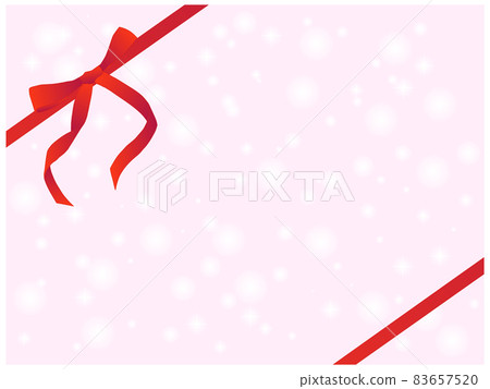 Gift-like frame with red ribbon - Stock Illustration [83657520] - PIXTA