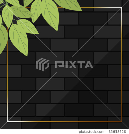 Leaf and brick background square black & gold - Stock Illustration ...