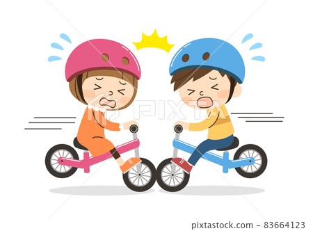 Accidents where kick bikes collide with each other - Stock Illustration ...