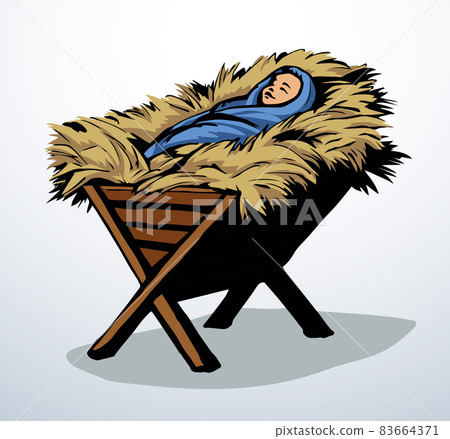 Newborn baby Jesus. Vector drawing - Stock Illustration [83664371] - PIXTA