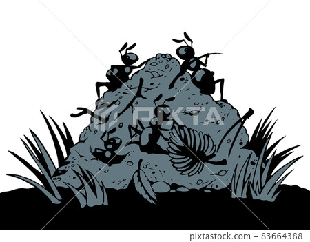 Ants in the anthill. Vector drawing - Stock Illustration [83664388] - PIXTA