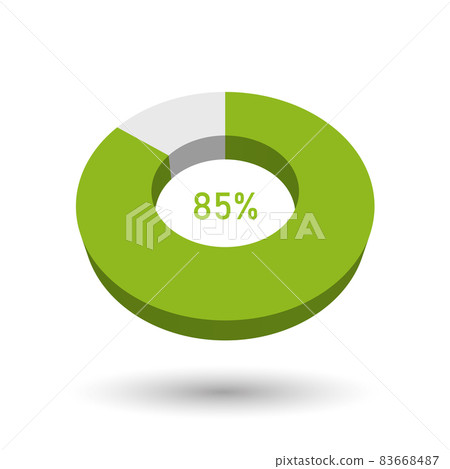 85 percent 3D vector pie chart - Stock Illustration [83668487] - PIXTA