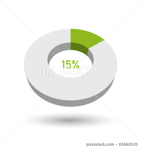 15 percent 3D vector pie chart - Stock Illustration [83668520] - PIXTA