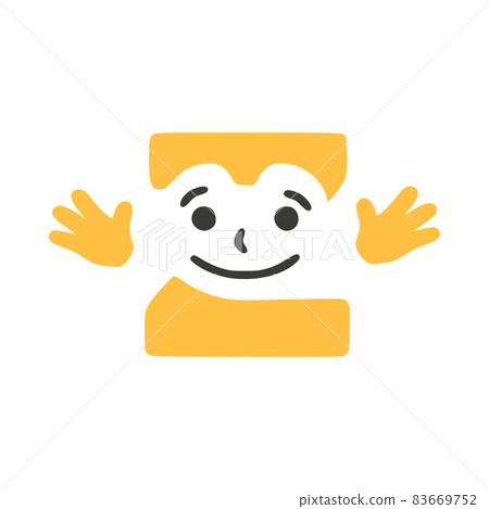 Letter z funny character with hands isolated on... - Stock Illustration ...
