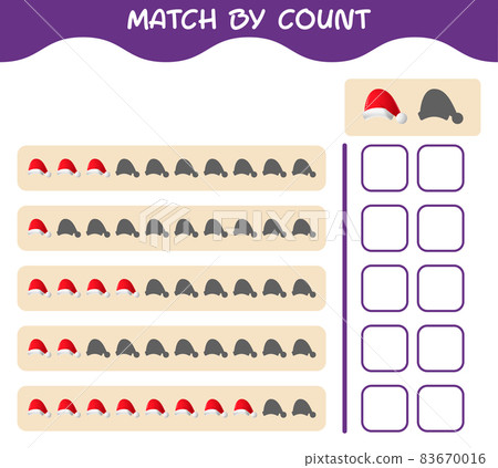 Match by count of cartoon santa hat. Match and... - Stock Illustration ...