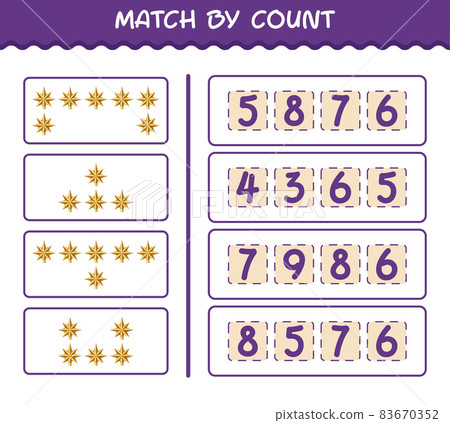 Match by count of cartoon christmas star. Match... - Stock Illustration ...