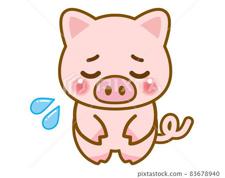 Depressed pig illustration material - Stock Illustration [83678940] - PIXTA