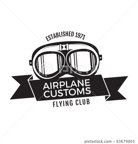 Airplane customs emblem logo template. Flying... - Stock Illustration ...