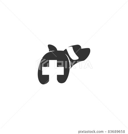 dog with veterinary cross icon illustration... - Stock Illustration ...