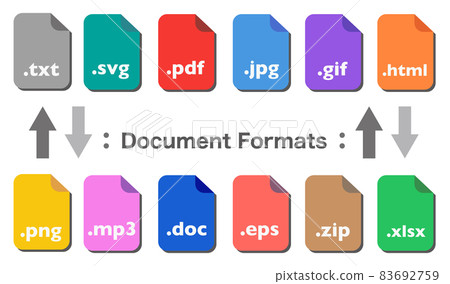File extension / file format icon set - Stock Illustration [83692759 ...