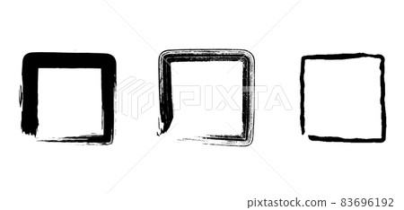 Square frame with a brush Japanese style... - Stock Illustration ...