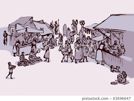Old eastern market. Vector drawing - Stock Illustration [83696647] - PIXTA